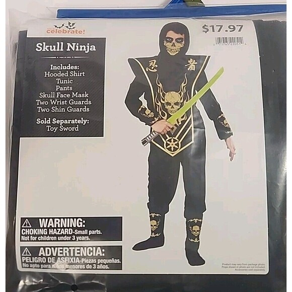Way To Celebrate | Costumes | Boys S 67 Skull Ninja Halloween Costume ...